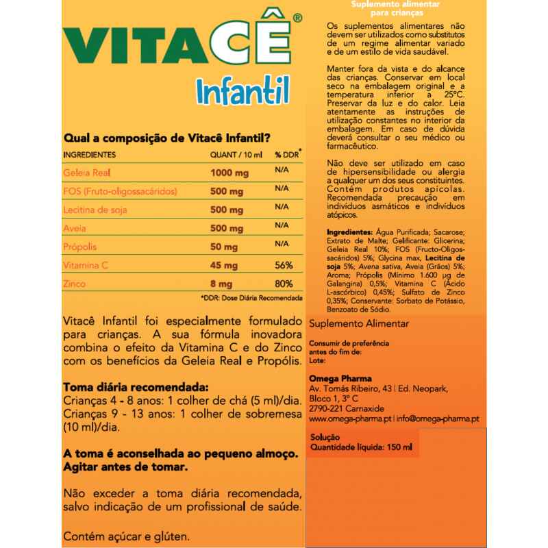 Vitacê Infantil Sol Oral Tutti-frutti 150ml